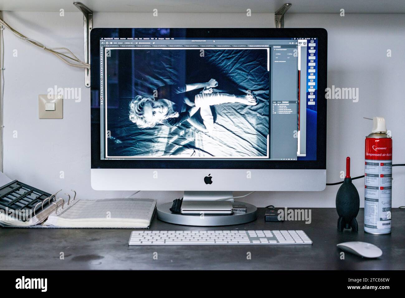 Tilburg, Netherlands. Scanning analog film, negatives and positives ...