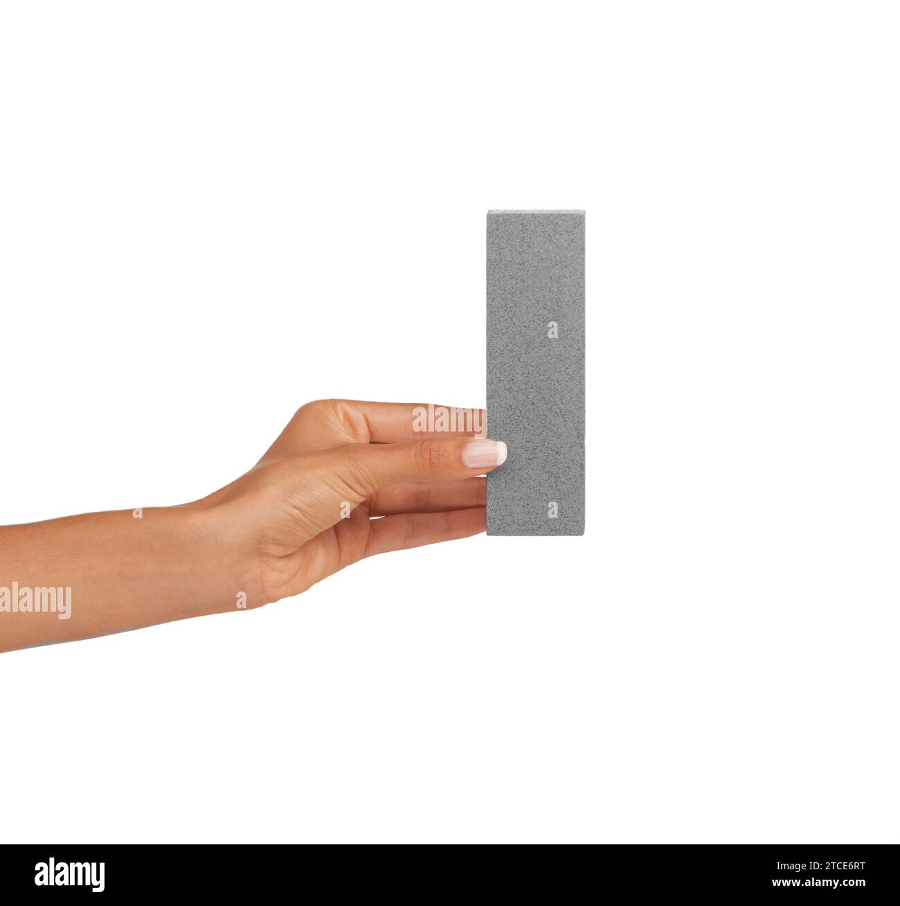 Hands, font and capital letter I in studio isolated on a white ...