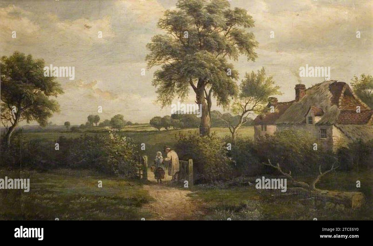William P. Cartwright (1864-1911) - Cottage Scene, Marston Green Stock ...