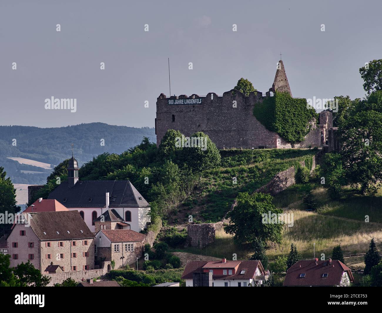 900 years Lindenfels castle Stock Photo - Alamy