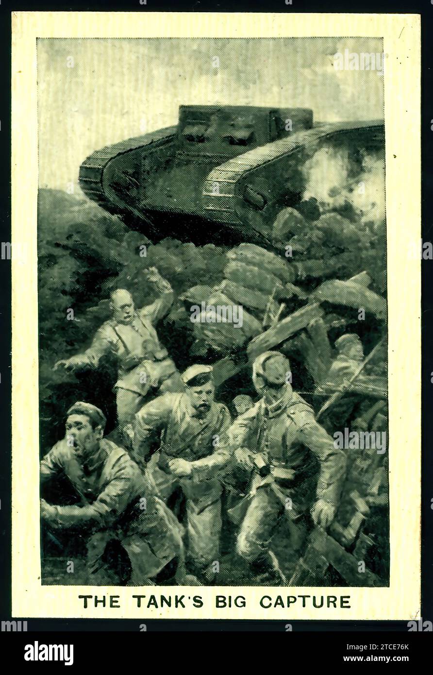 The Tank's Big Capture - Vintage British Trade Card Stock Photo - Alamy
