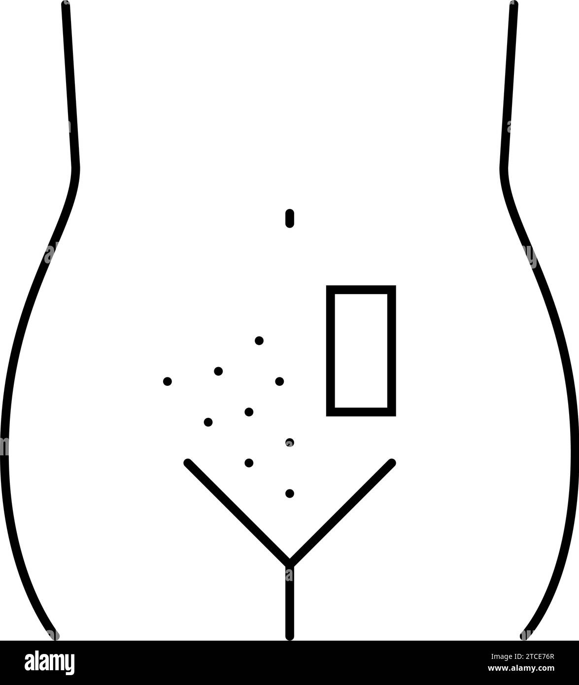 Bikini Hair Removal Female Line Icon Vector Illustration Stock Vector