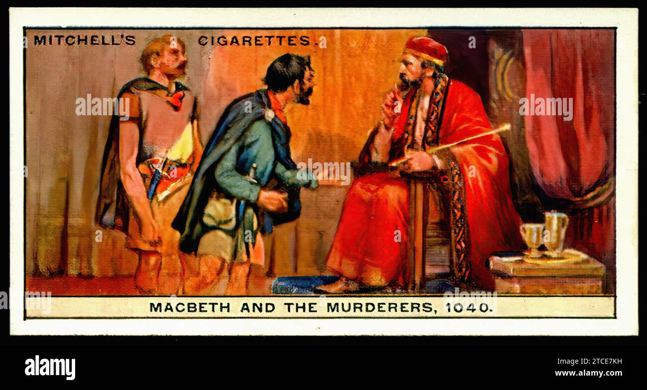 Macbeth and the Murderers - Vintage Cigarette Card Stock Photo - Alamy