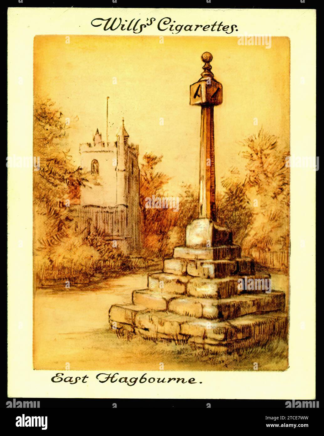 Sundial, East Hagbourne - Vintage Cigarette Card Stock Photo - Alamy