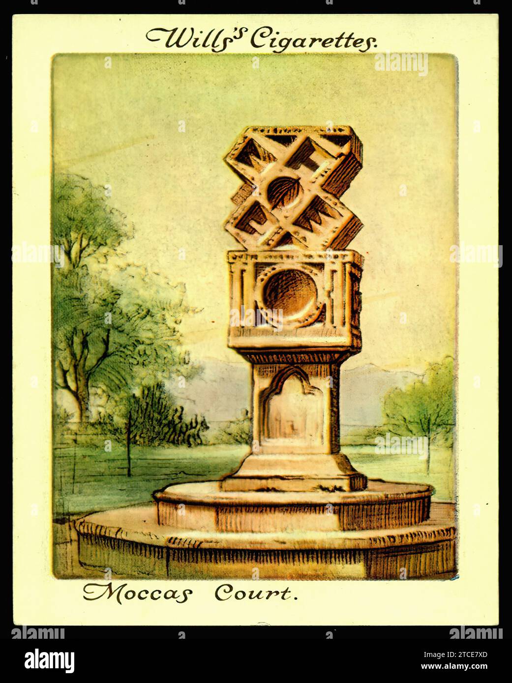 Sundial, Moccas Court - Vintage Cigarette Card Stock Photo - Alamy