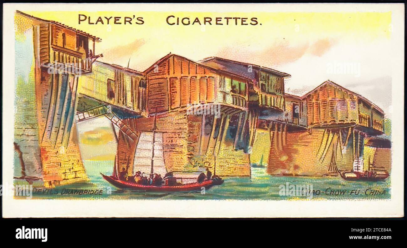 The Devil's Drawbridge, China - Vintage Cigarette Card Stock Photo - Alamy