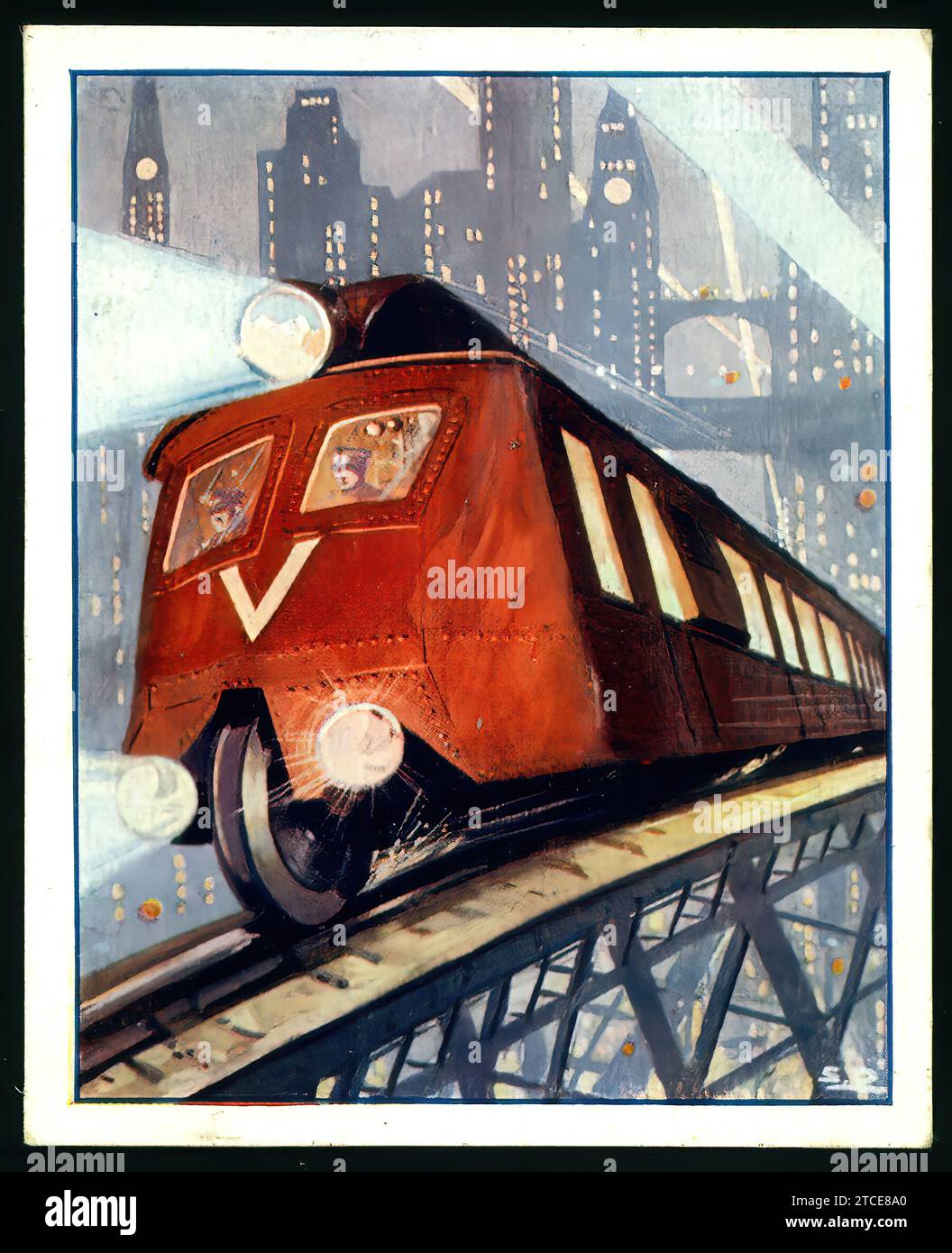 Gyroscopic Train - Vintage British Tradecard Stock Photo - Alamy