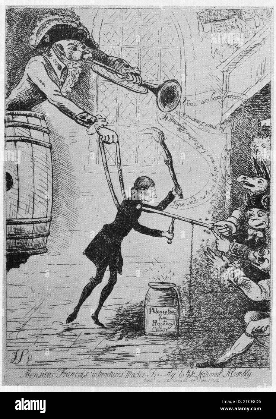 William Priestley in National Assembly (Sayers etching Stock Photo - Alamy