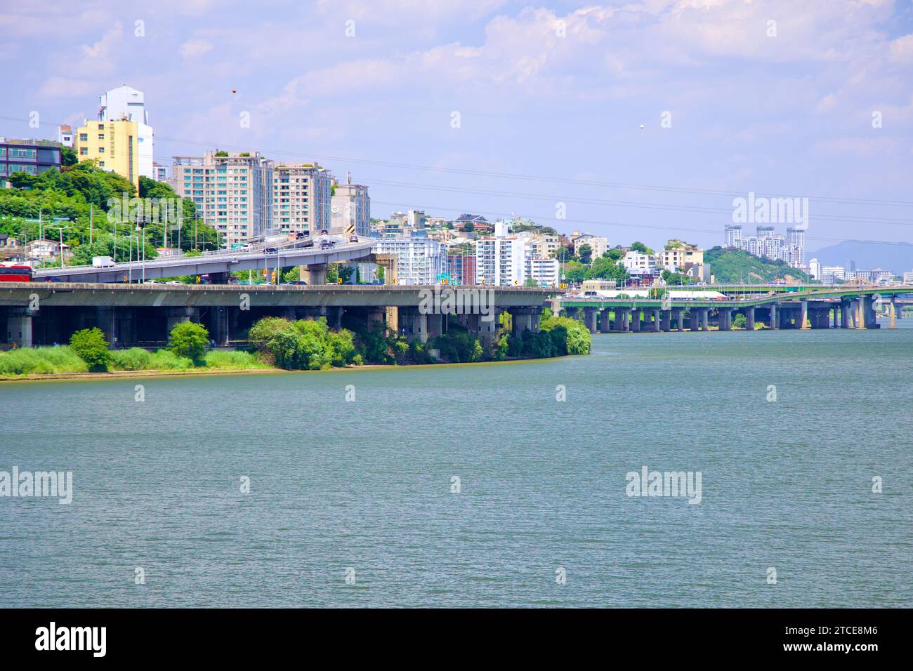 Along the riverside of Yongsan District in Seoul, the Gangbyeon ...