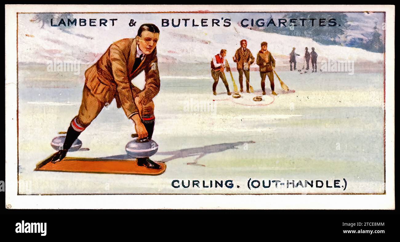 Curling Out Handle - Vintage Cigarette Card Stock Photo - Alamy