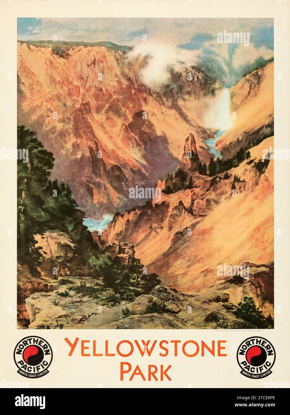 Vintage American travel poster - Yellowstone Park (Northern Pacific ...
