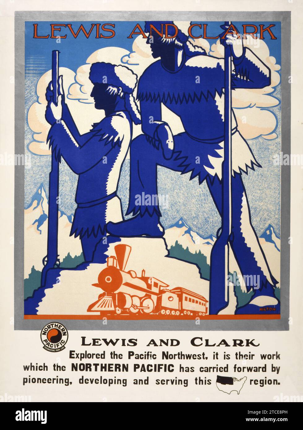 Vintage Northern Pacific poster, 1920 - Lewis and Clark Explored the ...