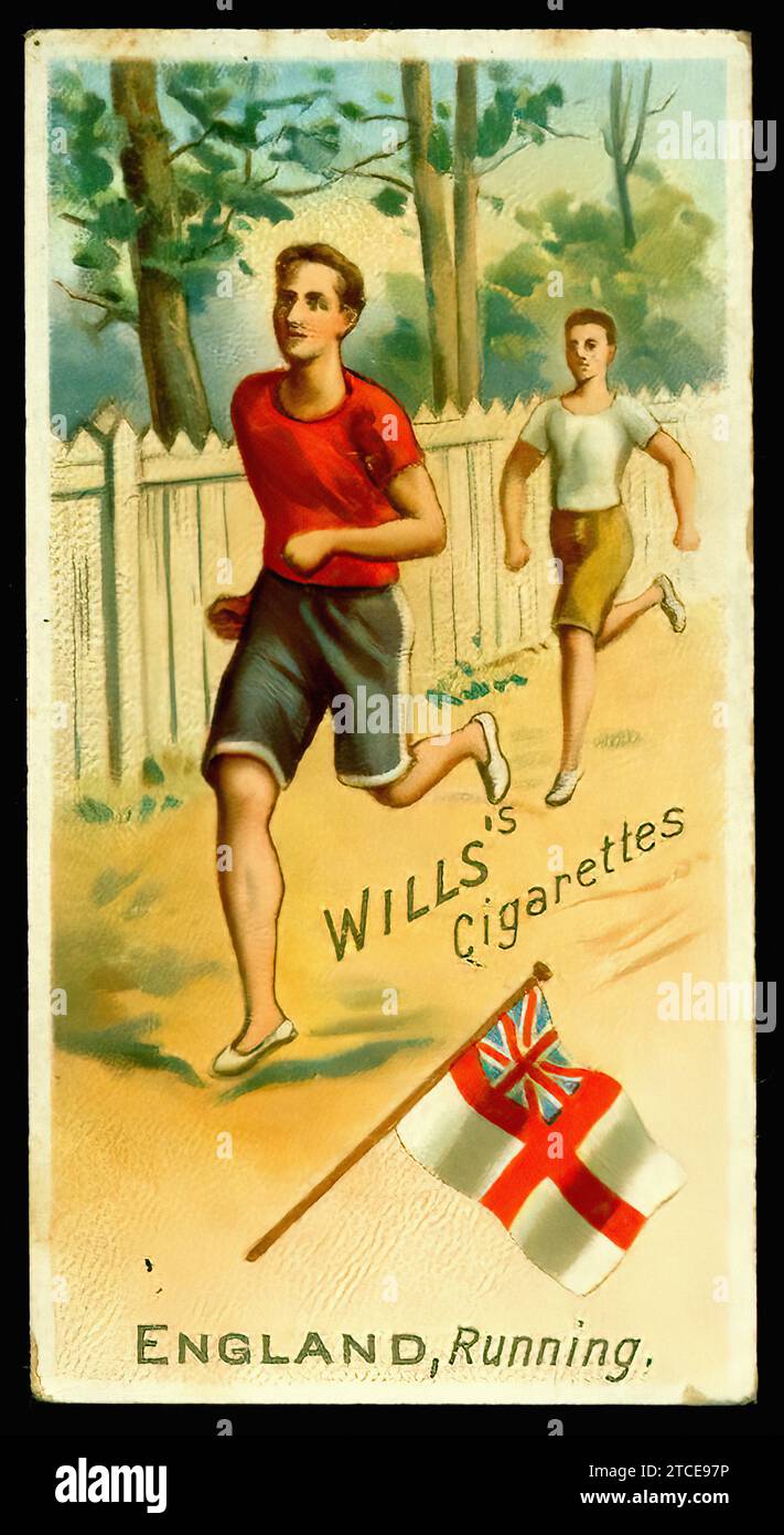 Sports Running - Vintage Cigarette Card Stock Photo - Alamy