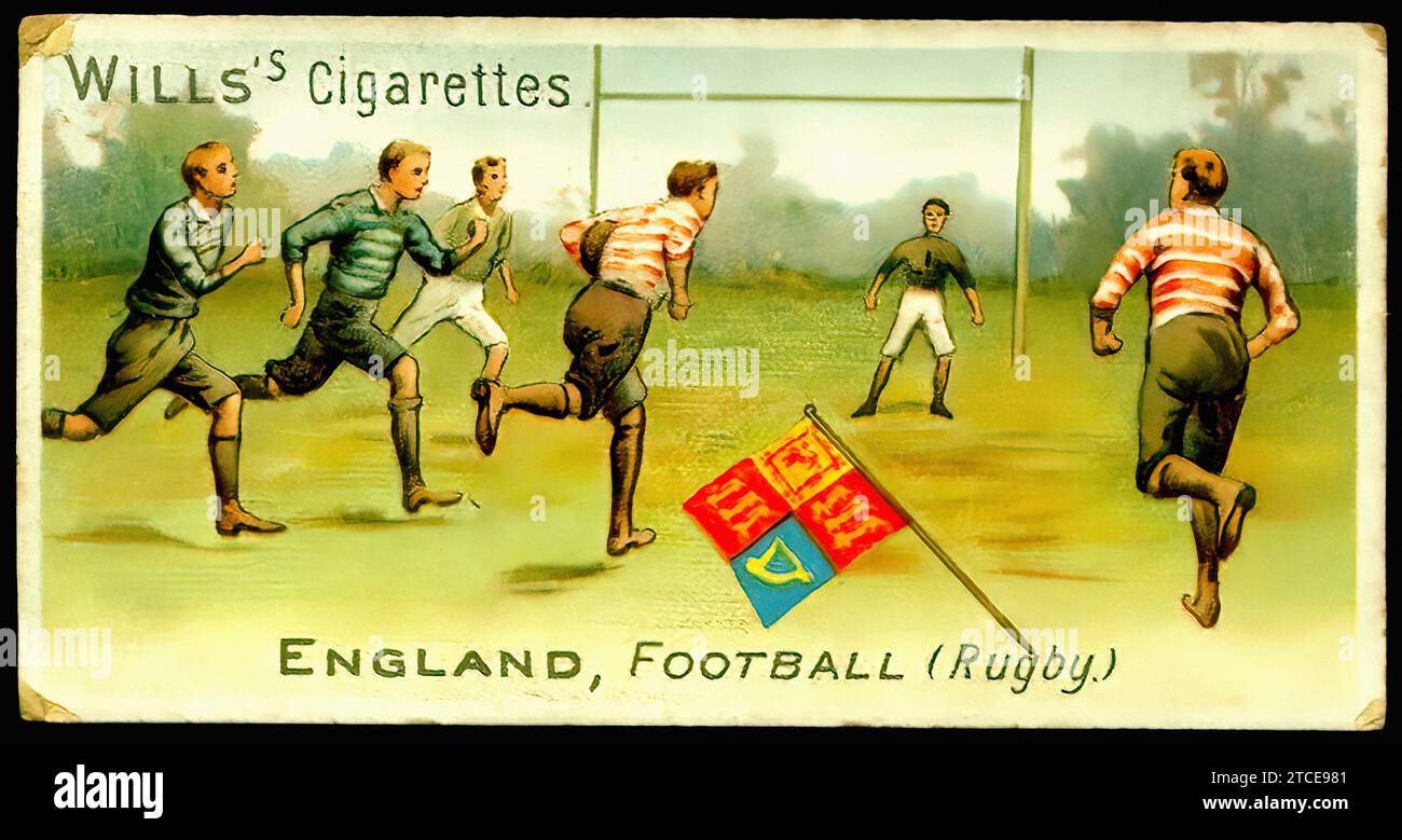 Sports Rugby Football - Vintage Cigarette Card Stock Photo - Alamy