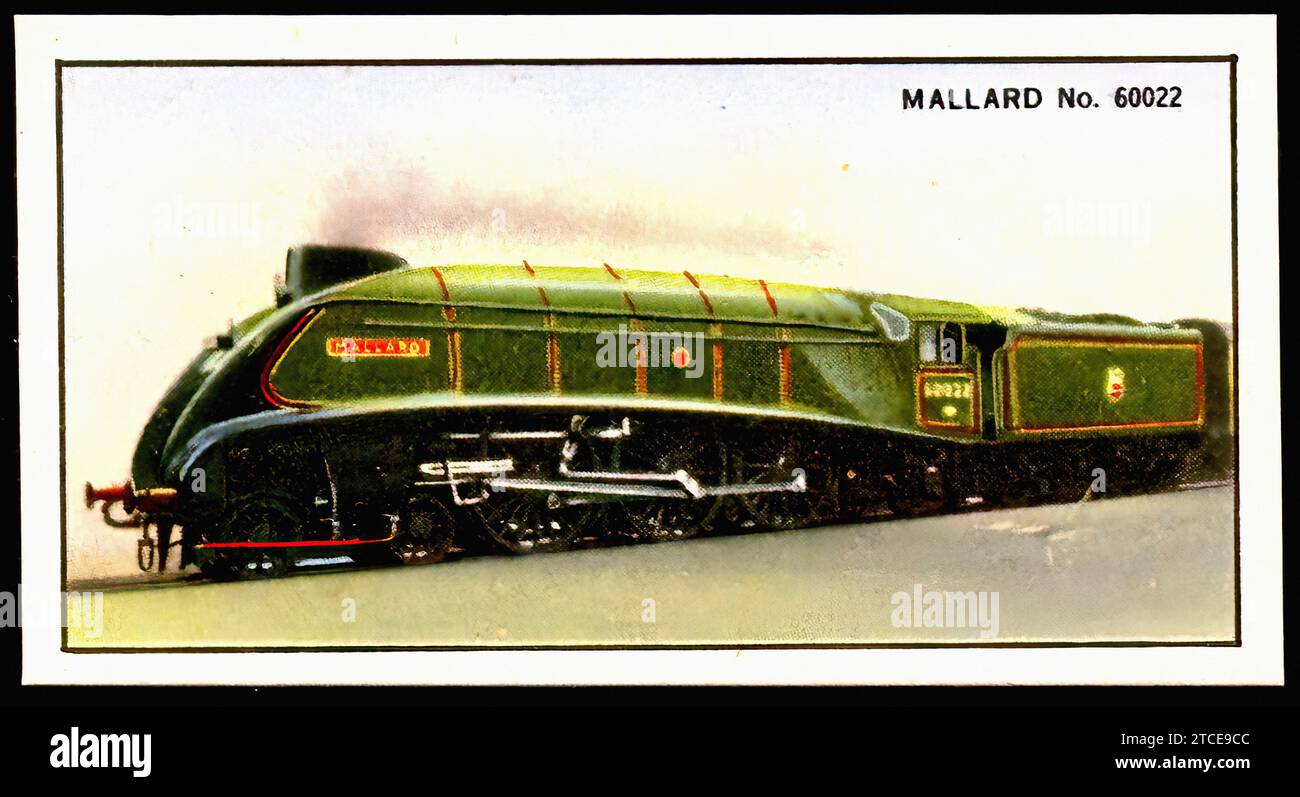 A4 Steam Locomotive, 60022 Mallard - Vintage British Tradecard Stock ...
