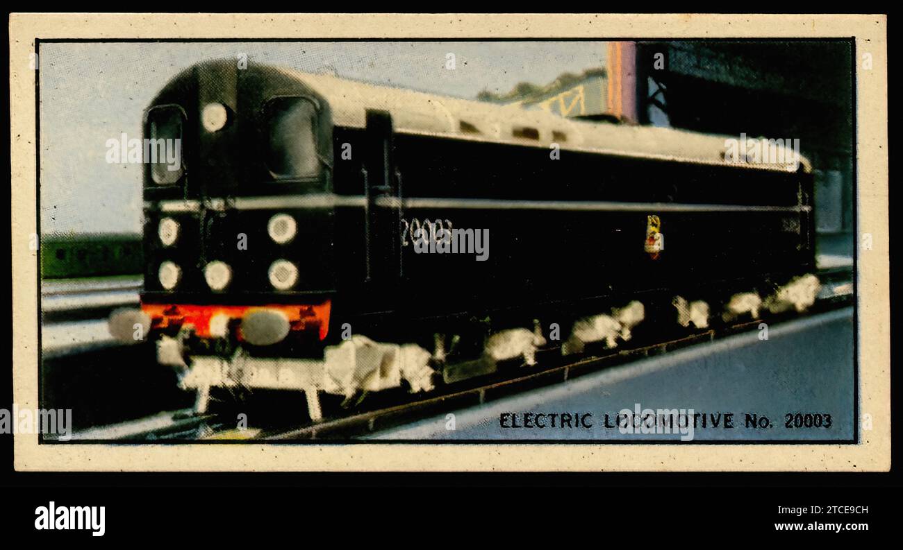 Electric Locomotive 20003 - Vintage British Tradecard Stock Photo - Alamy