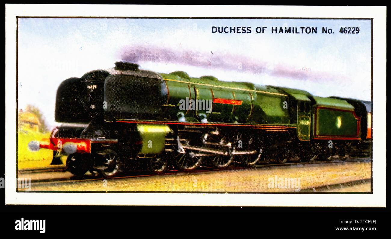 Steam Locomotive, 46229 Duchess of Hamilton - Vintage British Tradecard ...