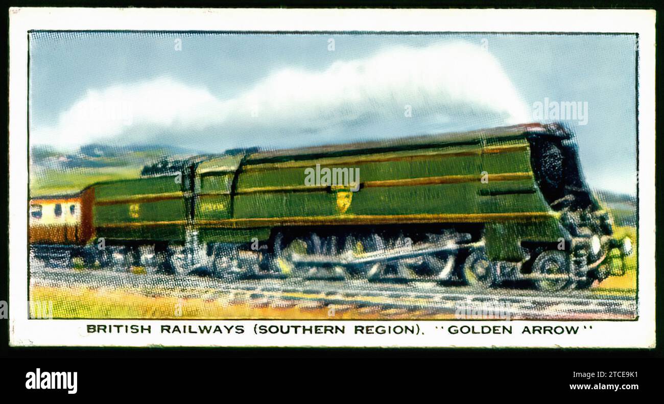 The Golden Arrow - Vintage British Tradecard Stock Photo - Alamy
