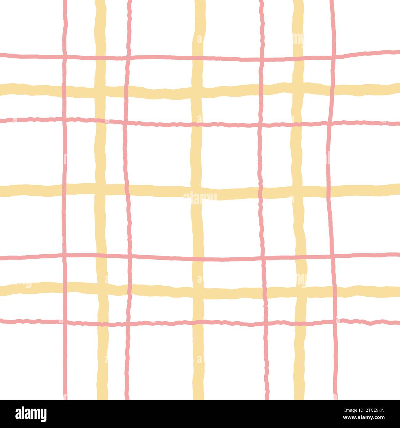 Doodle cute Check Plaid Vector Pattern. Vertical and horizontal ...