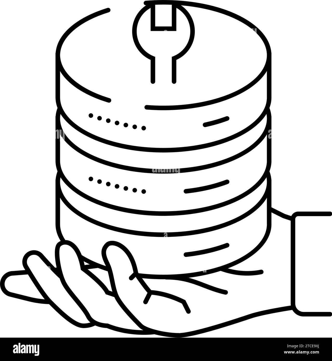 server maintenance database line icon vector illustration Stock Vector ...