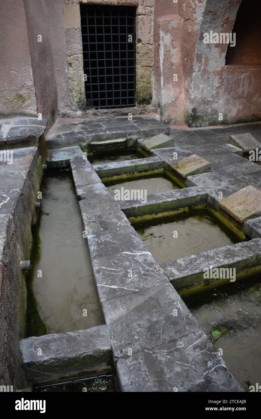Medieval laundry cleaning baths in the old city centre of Cefalù ...