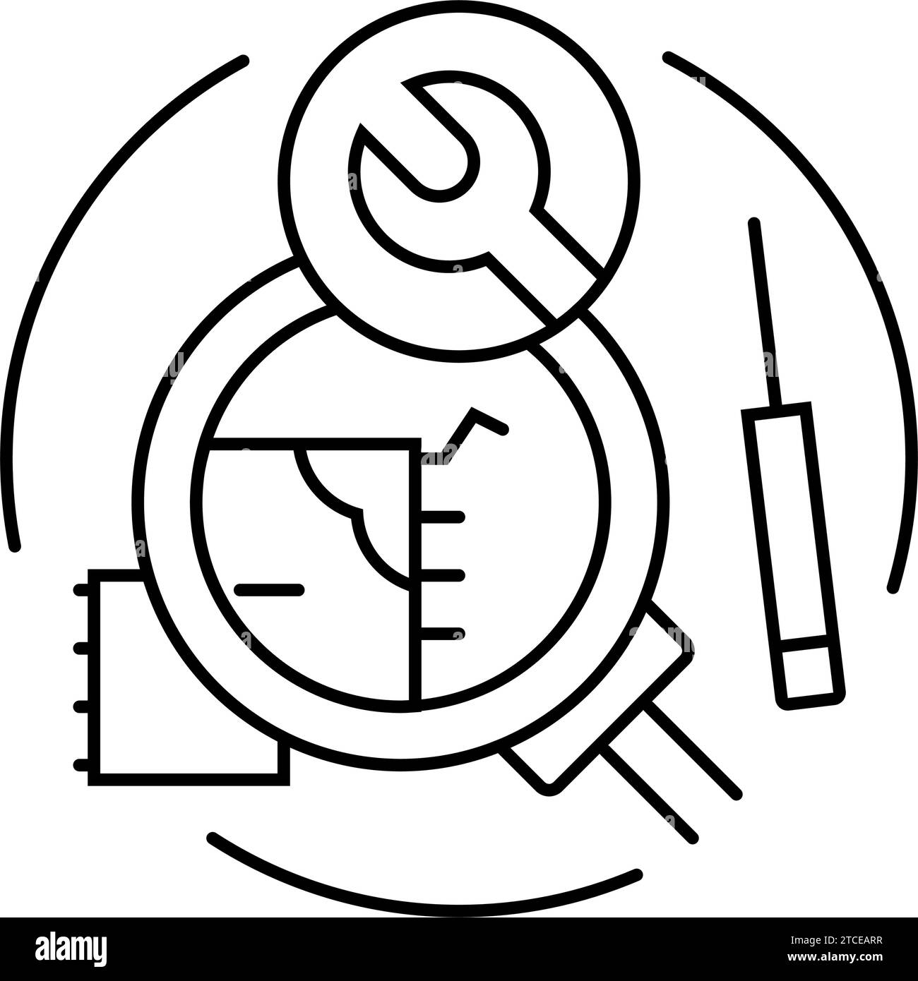 troubleshooting devices electronics line icon vector illustration Stock ...