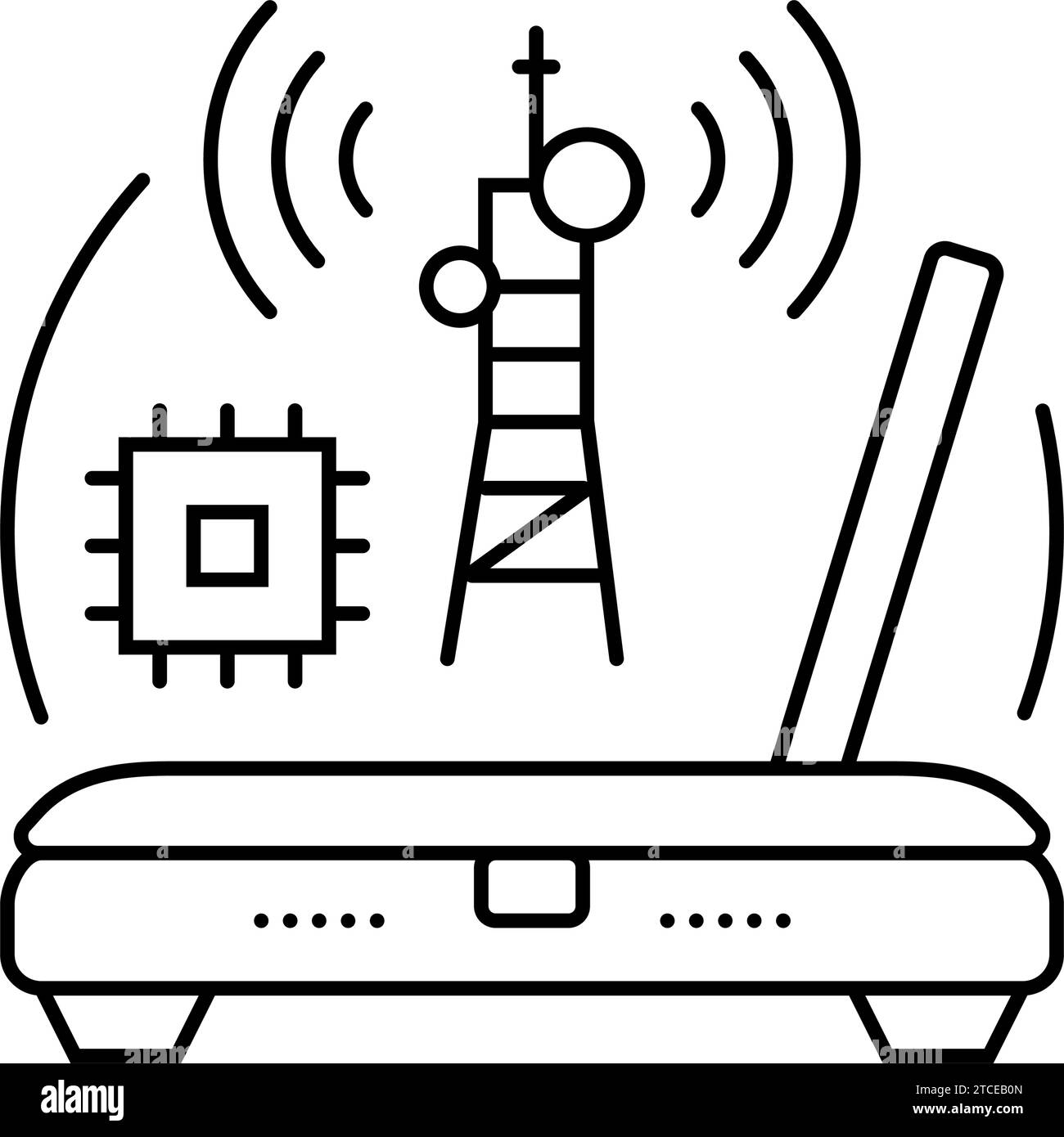 rf technology electronics line icon vector illustration Stock Vector ...