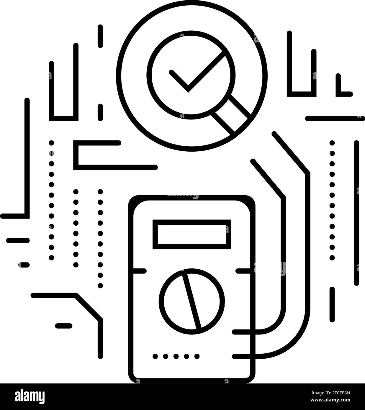 multimeter testing electronics line icon vector illustration Stock ...