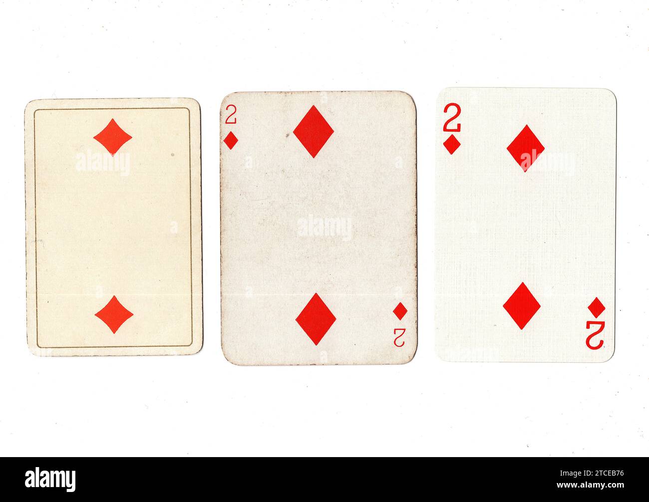 Three two of diamonds vintage/antique playing cards in various designs ...