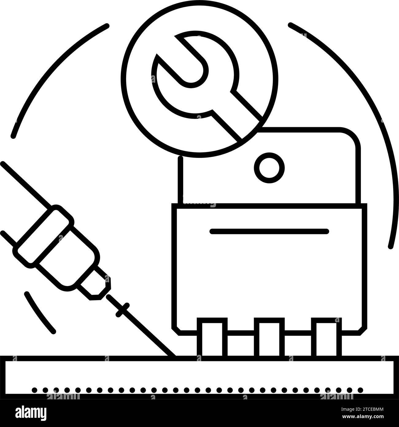 transistor installation electronics line icon vector illustration Stock ...