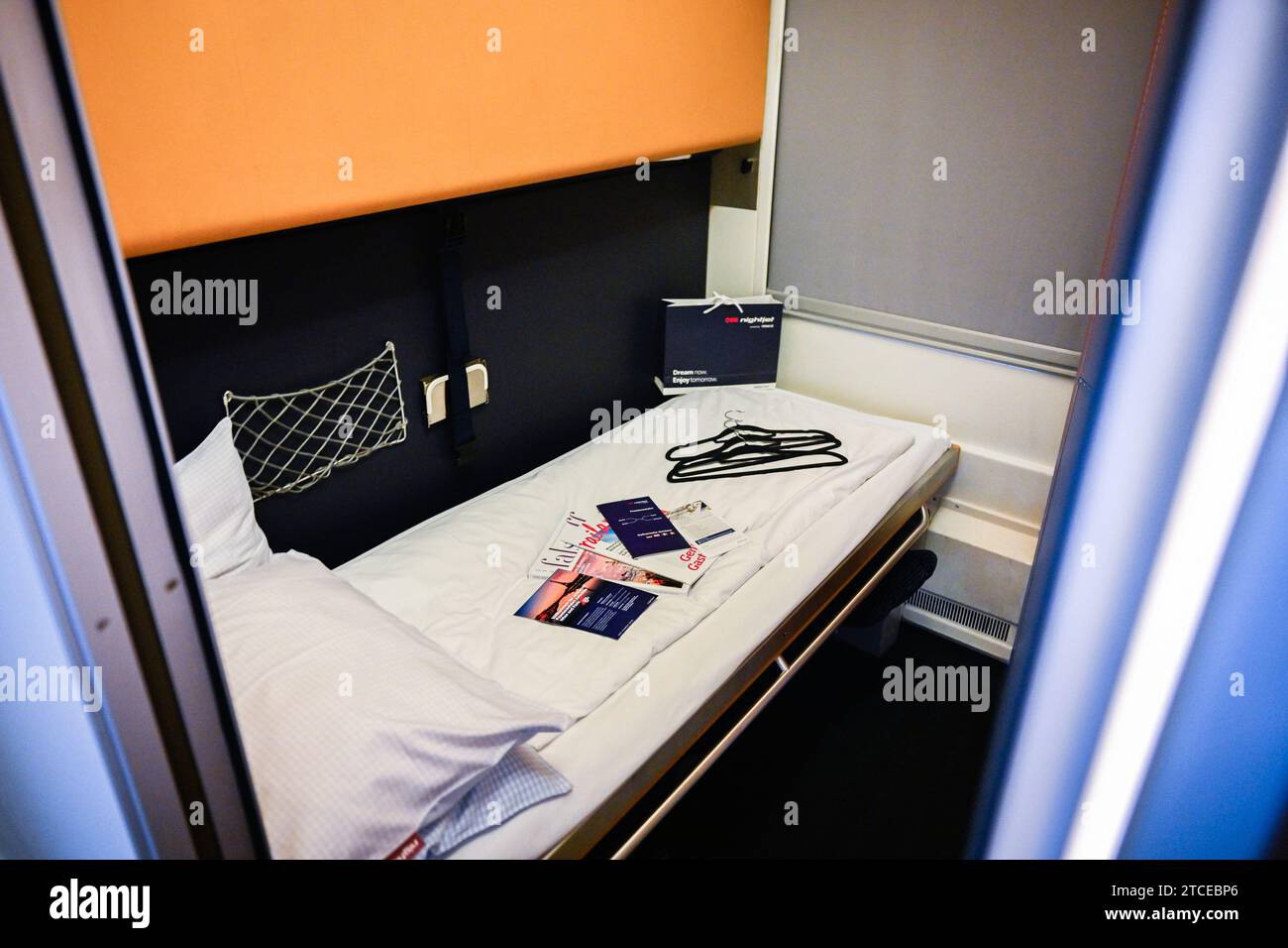 Illustration picture shows a sleeping compartment on the Nightjet ...