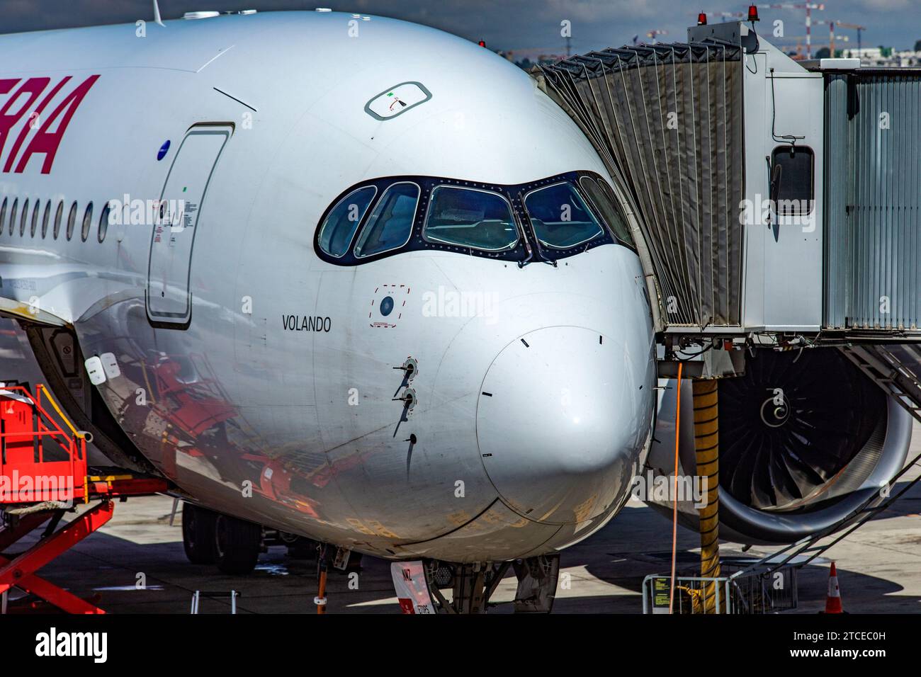 Madrid, Spain, May 31, 2023: Fuselage of an Airbus A350-900, a new ...