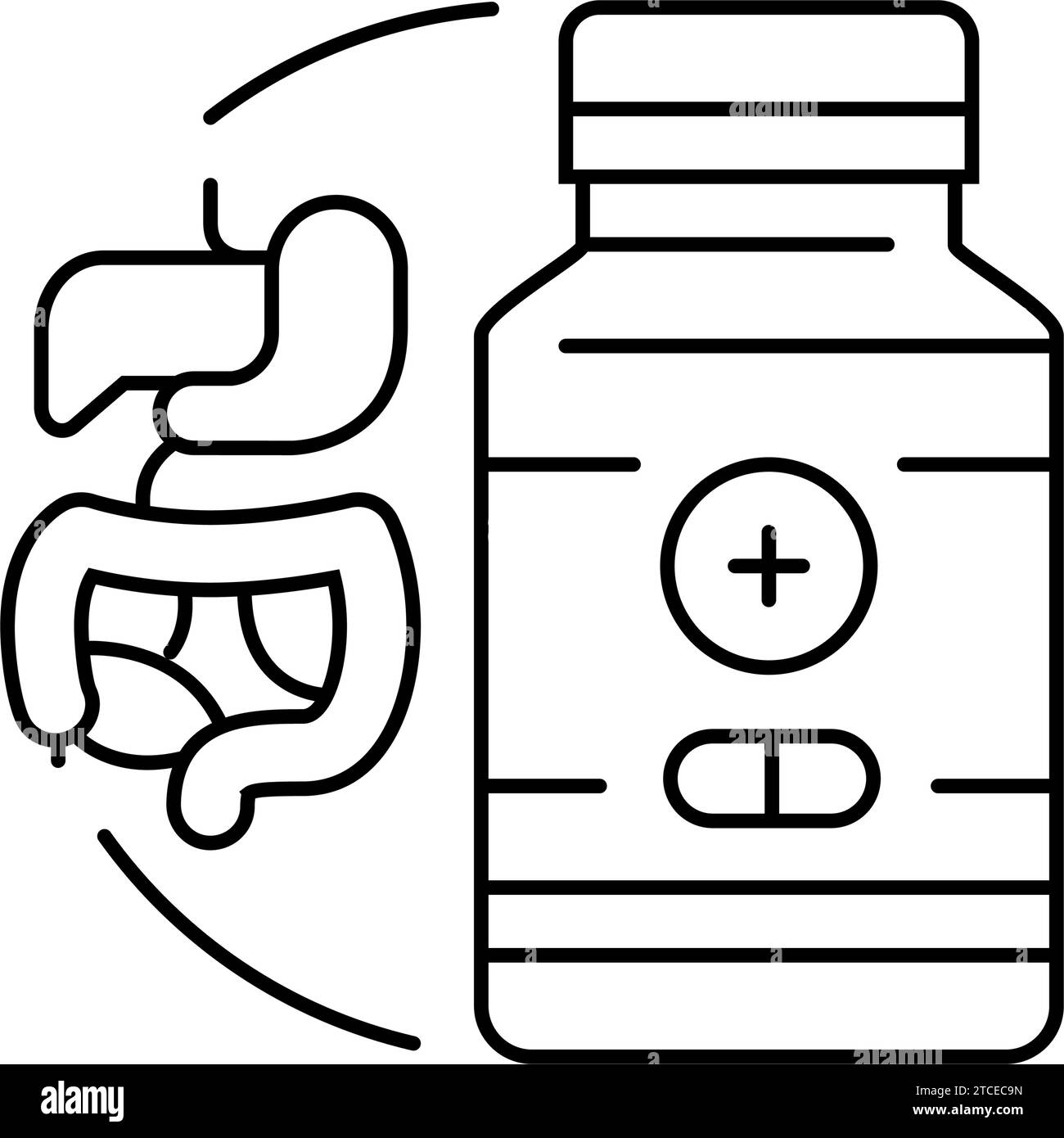 gastrointestinal medications line icon vector illustration Stock Vector ...