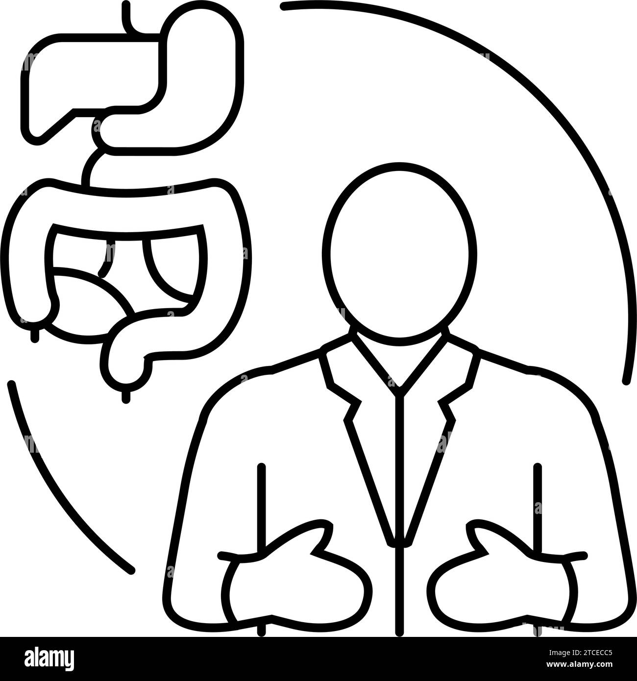 gastrointestinal doctor line icon vector illustration Stock Vector ...