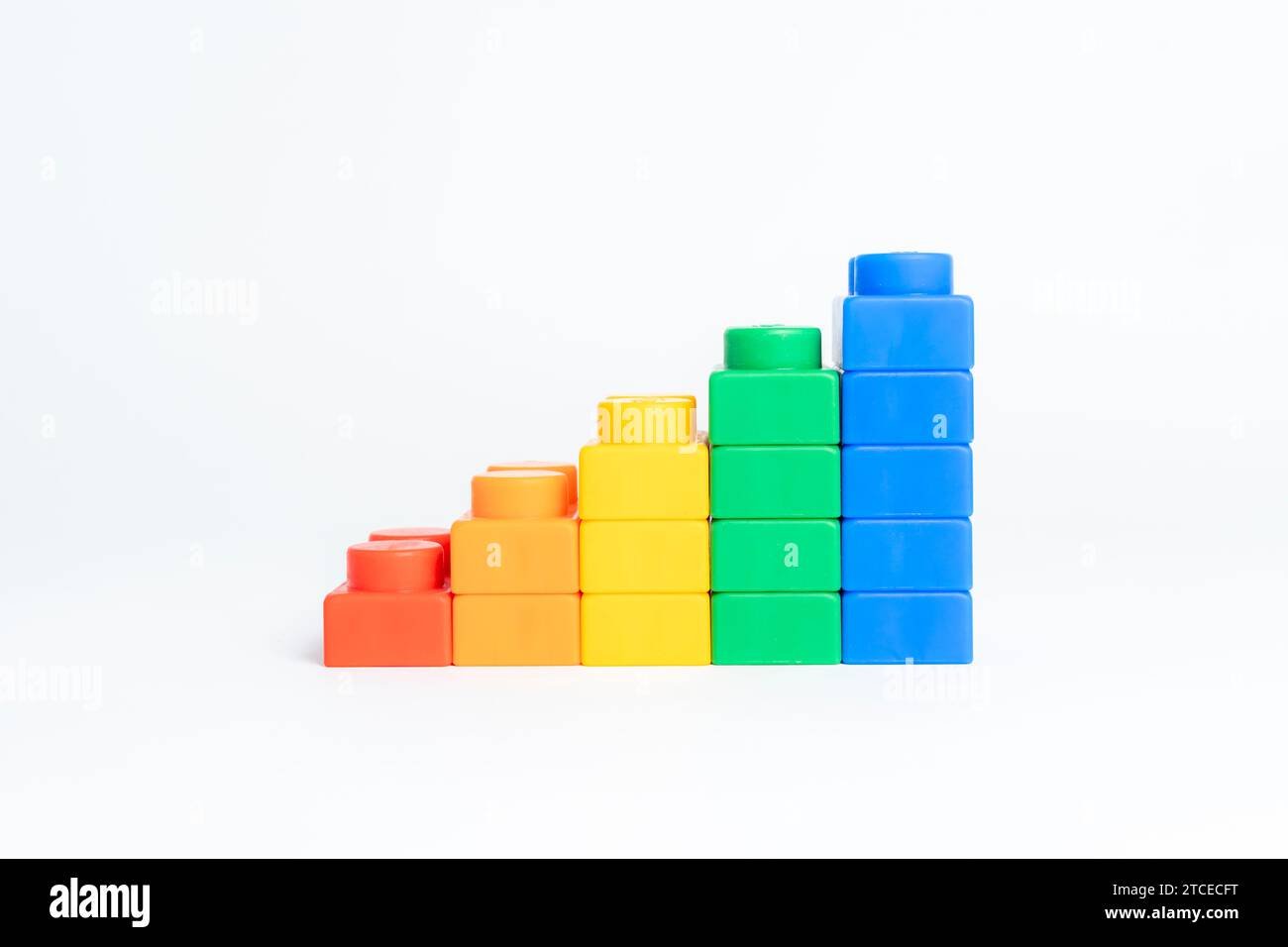 plastic toy blocks on white background Stock Photo - Alamy