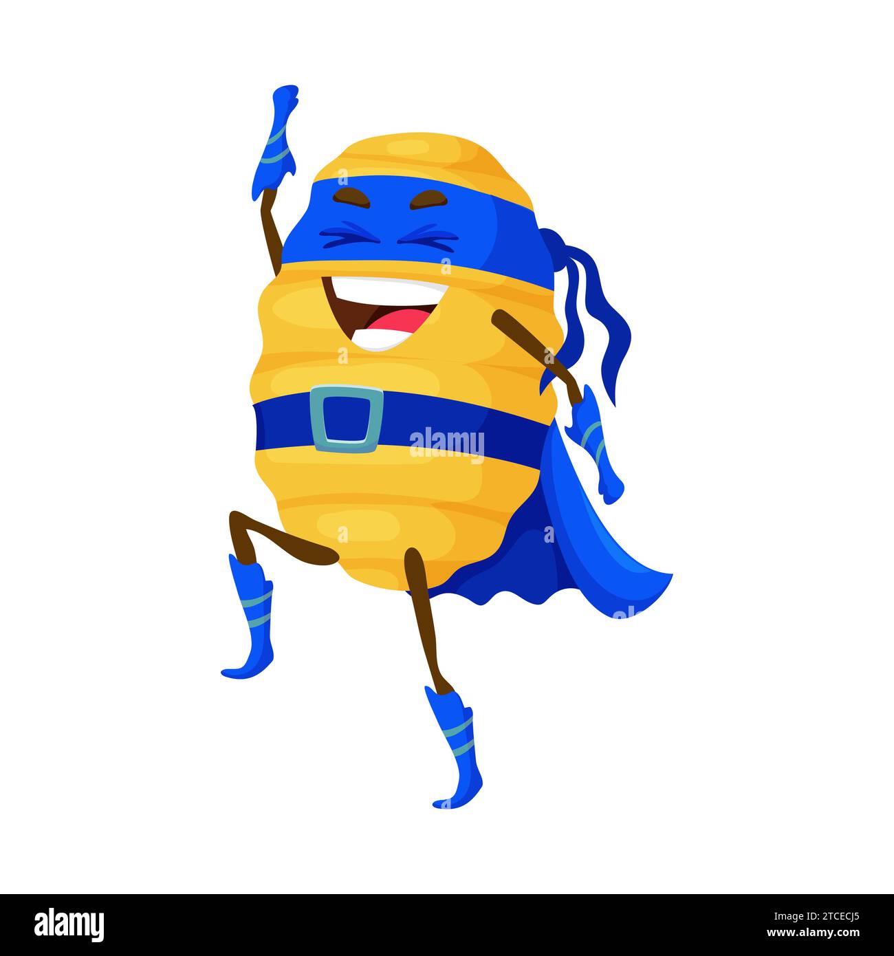 Cartoon gnocchi italian pasta food superhero character. Isolated vector ...