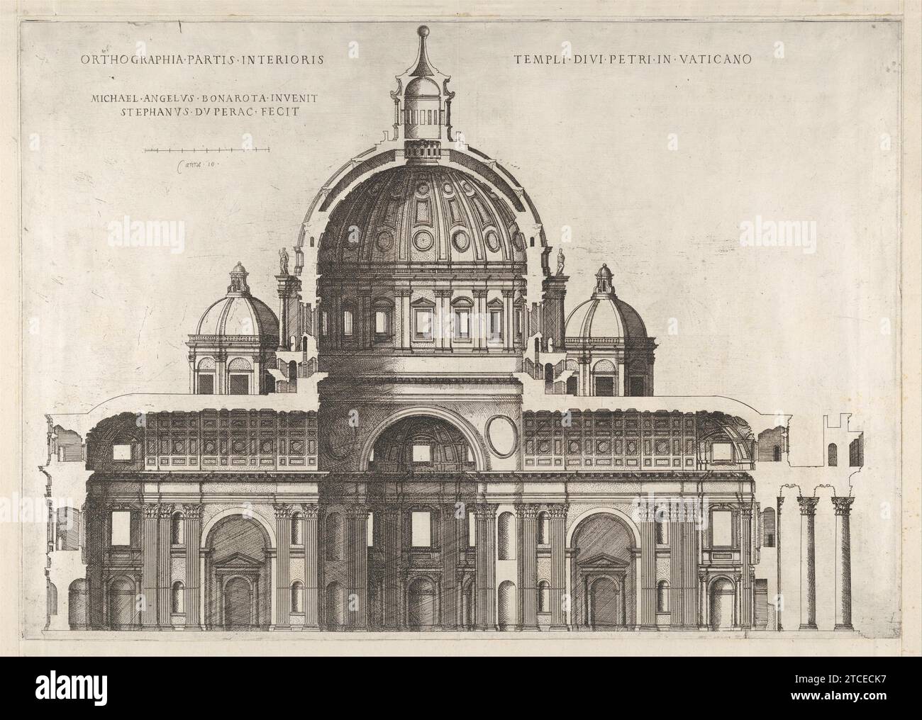 Longitudinal Section Showing the Interior of Saint Peter's Basilica as ...
