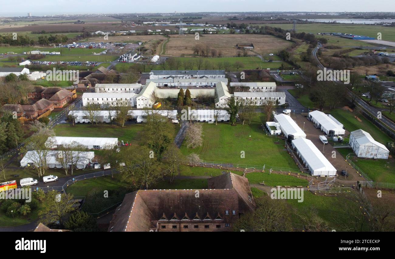 A view of the Manston immigration short-term holding facility located ...