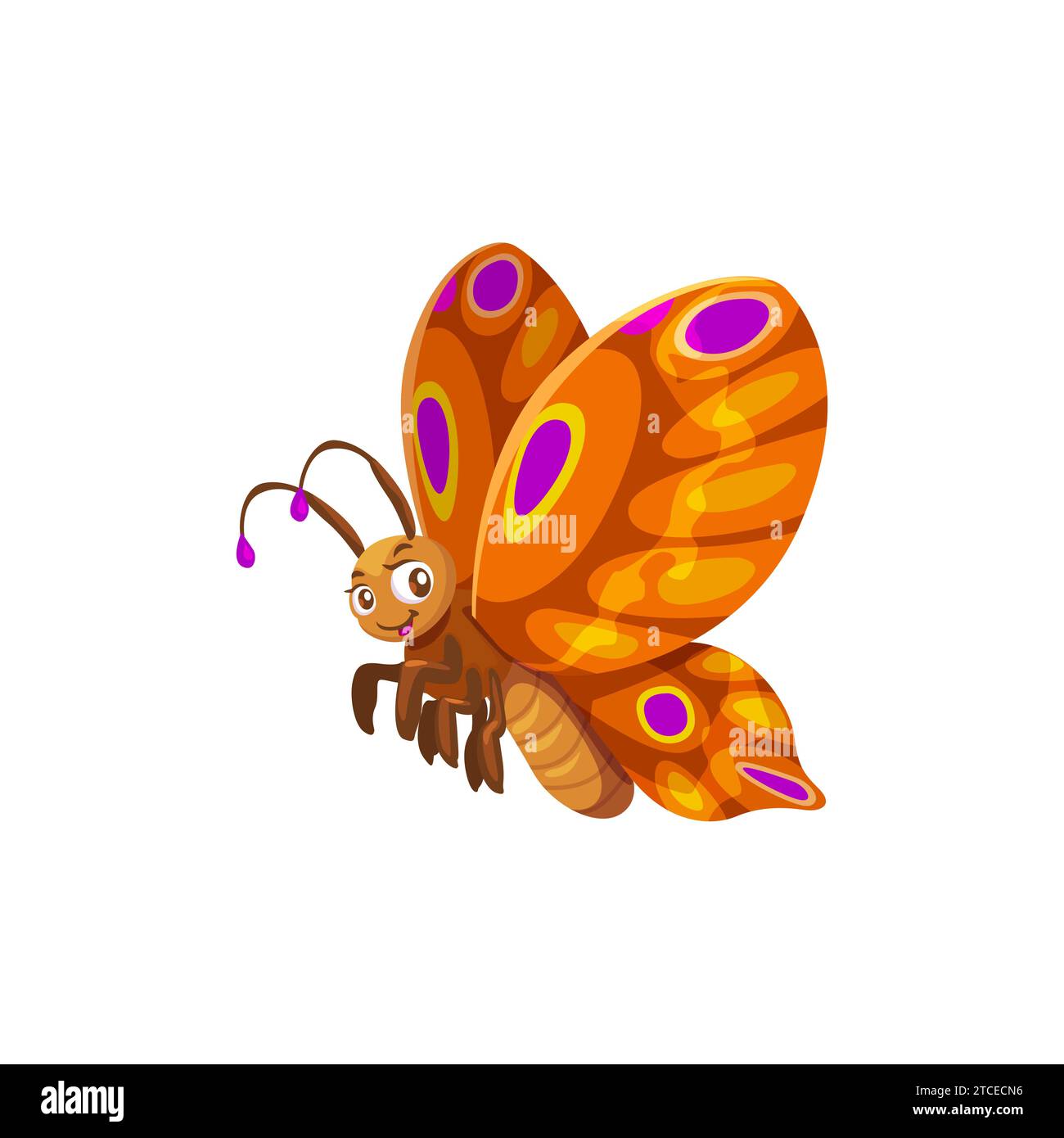 Cartoon butterfly character, isolated vector cheerful, fluttering ...
