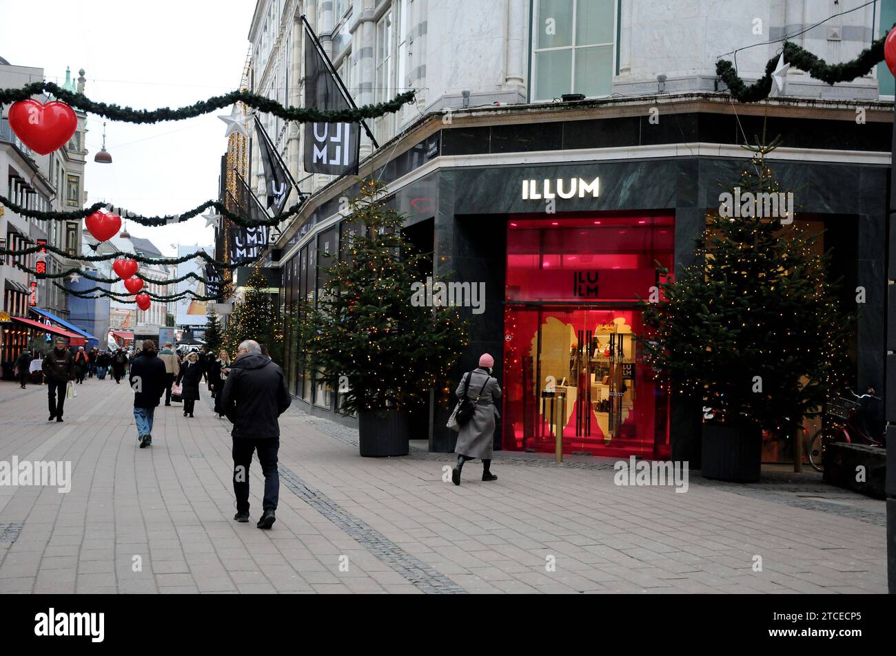 Copenhagen, Denmark 12 December 2023/. Illum department storechristams decoration on stroeget in ...