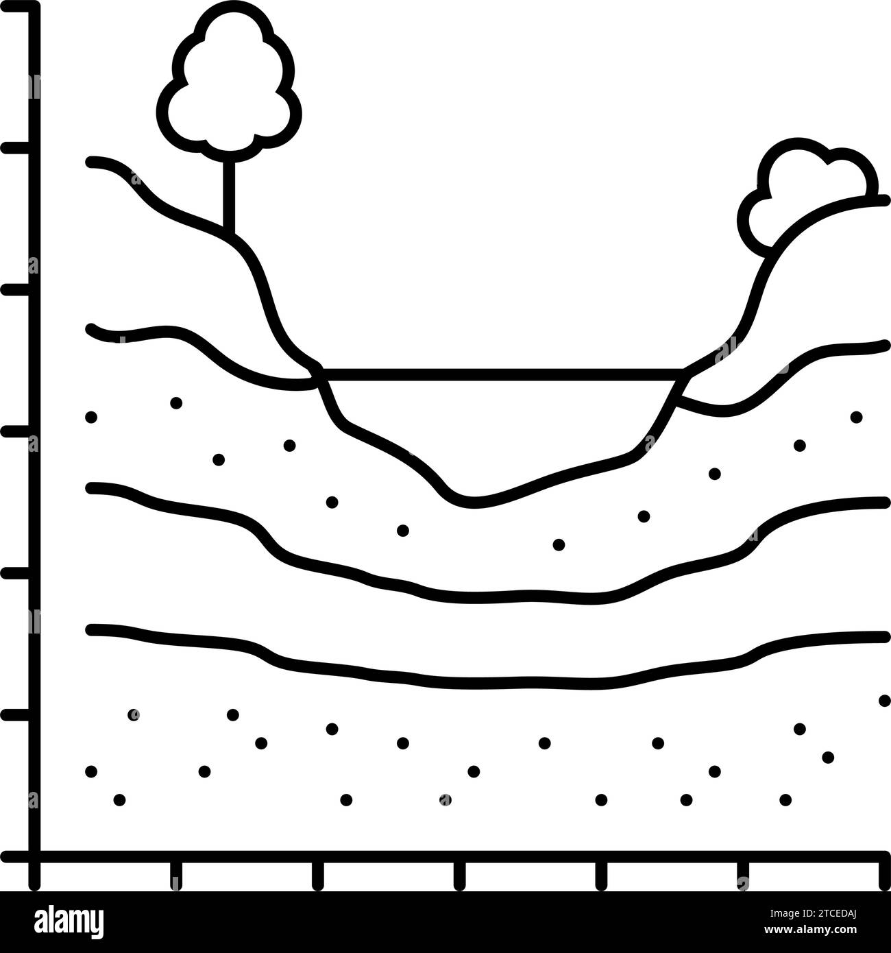 groundwater flow hydrogeologist line icon vector illustration Stock ...