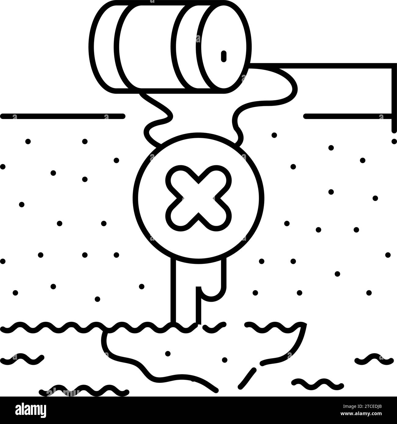 well design hydrogeologist line icon vector illustration Stock Vector ...