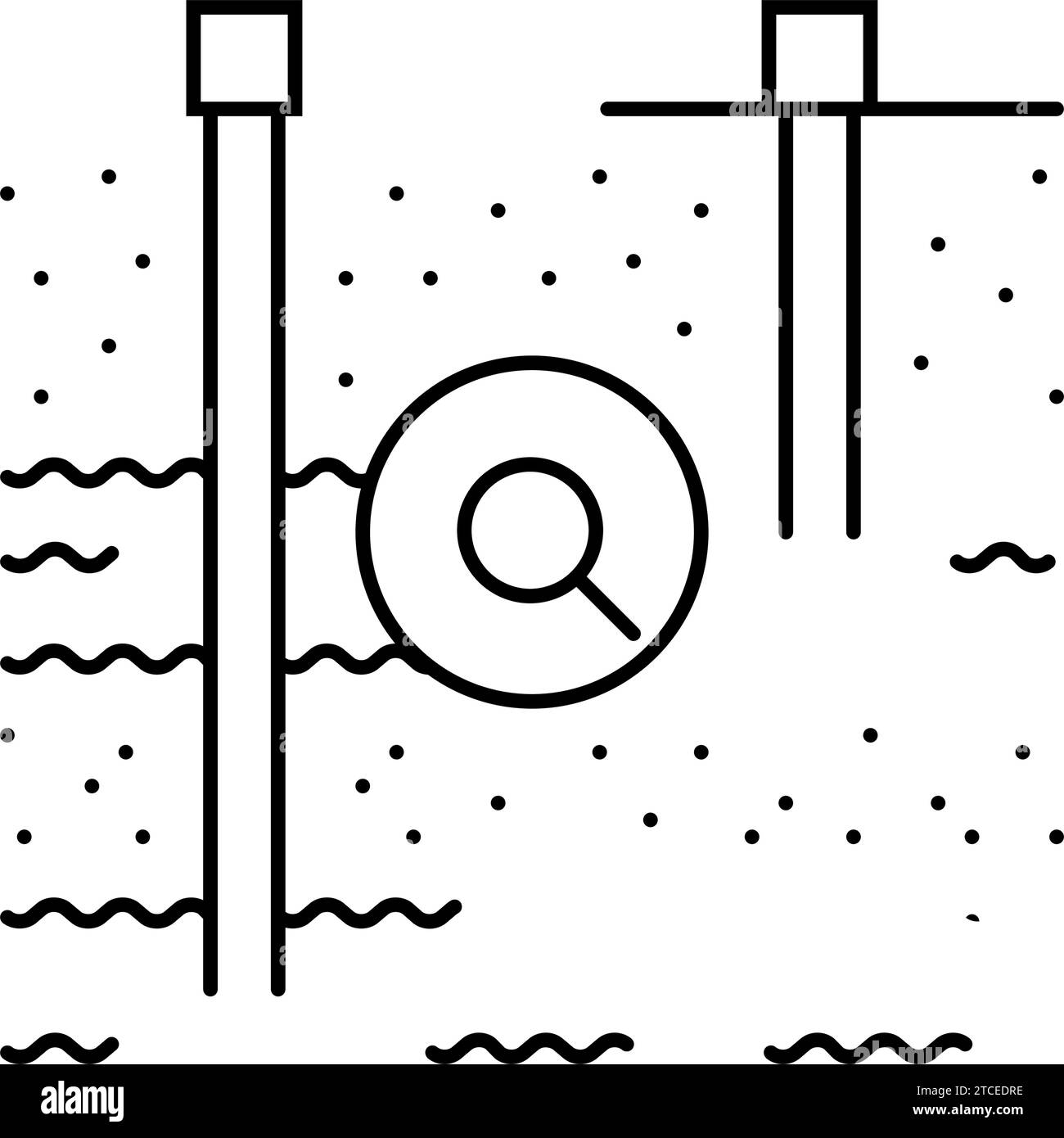 soil permeability hydrogeologist line icon vector illustration Stock ...