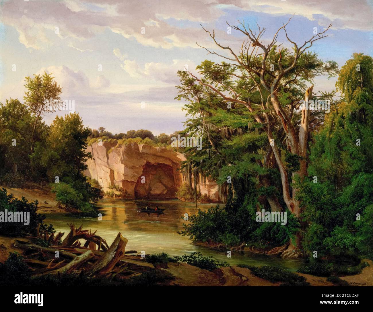 Hermann Lungkwitz, Hill Country Landscape, painting in oil on canvas ...
