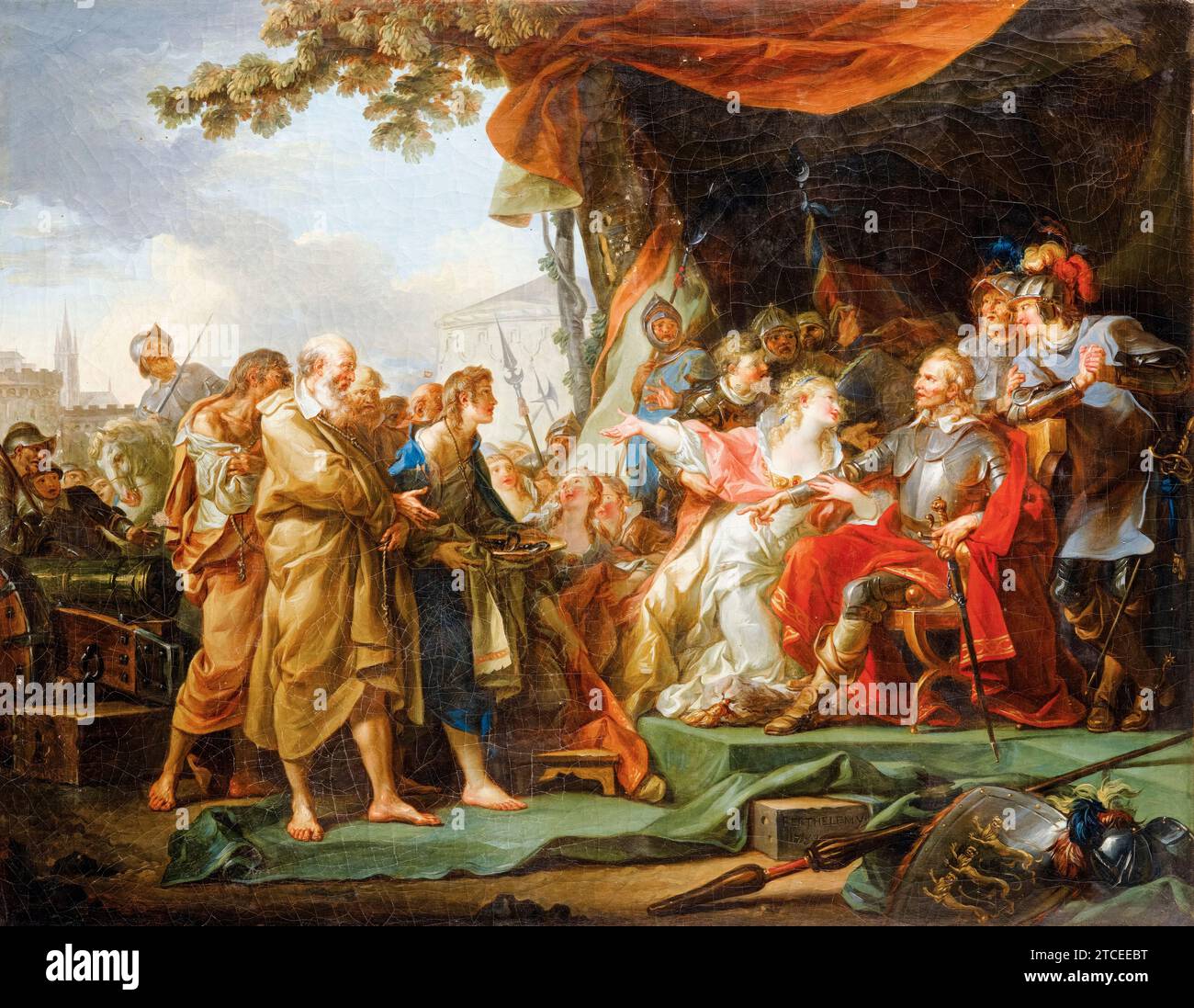 Jean-Simon Berthélemy painting, The Burghers of Calais, oil on canvas ...