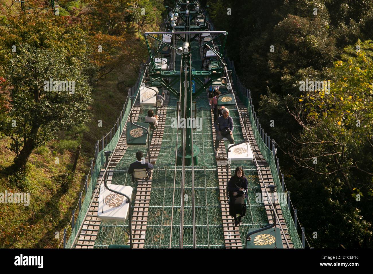 Amanohashidate, Japan; 1st October 2023: Chairlift in Amanohashidate is ...