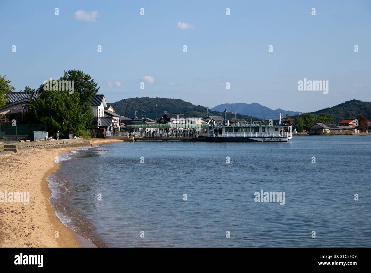 Bike path along the coast of Miyazu in the north of Kyoto in Japan ...