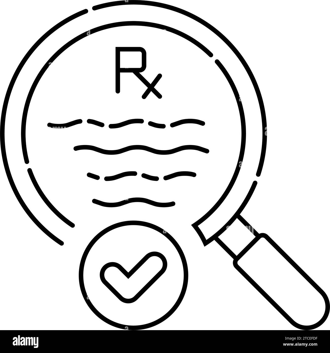 prescription verification pharmacist line icon vector illustration ...