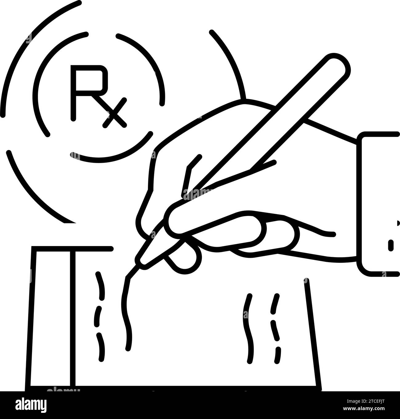 prescription filling pharmacist line icon vector illustration Stock ...