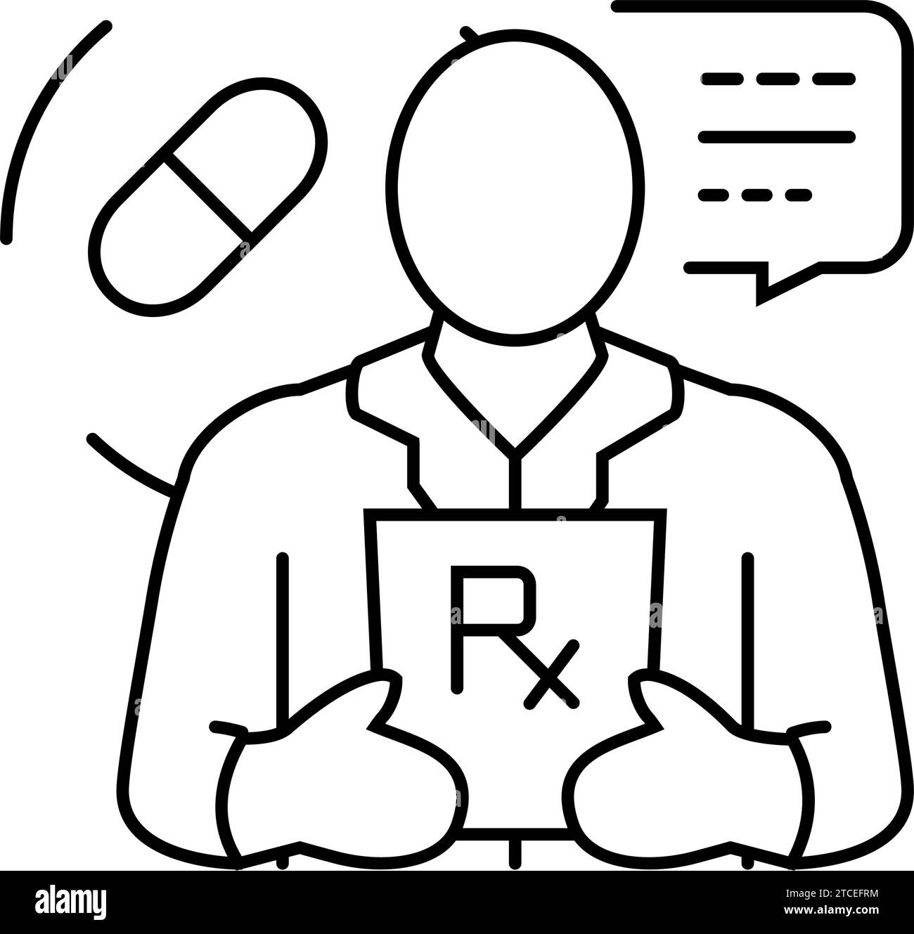 medication counseling pharmacist line icon vector illustration Stock ...